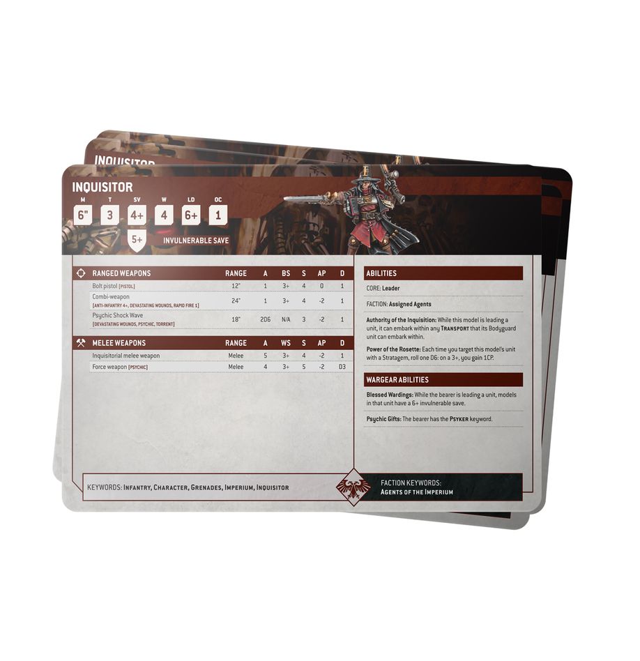 Warhammer 40K Imperial Agents: Datasheet Cards – Common Ground Games